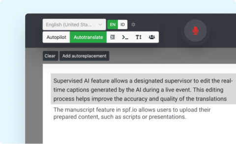 Live AI translation and captions for multilingual events