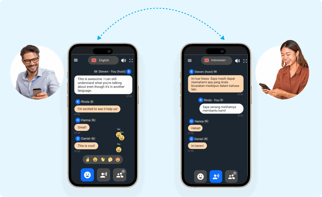 AI-powered multilingual conversation tool for events