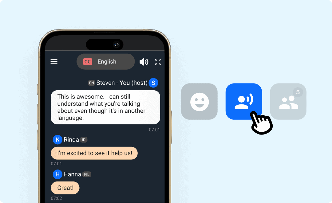 AI-powered multilingual conversation tool for events